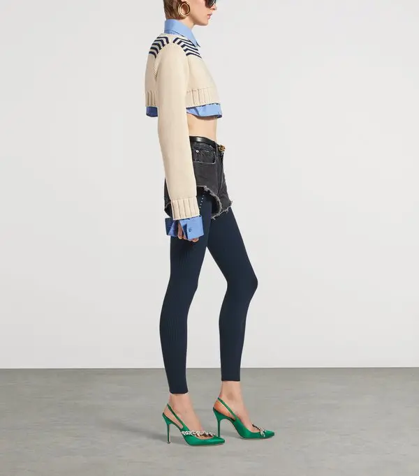 Balenciaga Double Layer Cropped Sweater Shirt