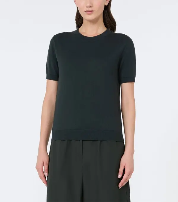 Max Mara Cashmere-blend Knitted T-shirt - Green