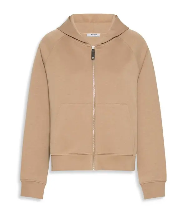 Max Mara Zip-through Hoodie With Embroidered Logo