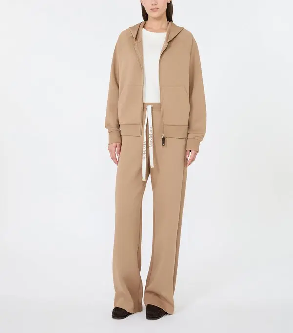 Max Mara Zip-through Hoodie With Embroidered Logo