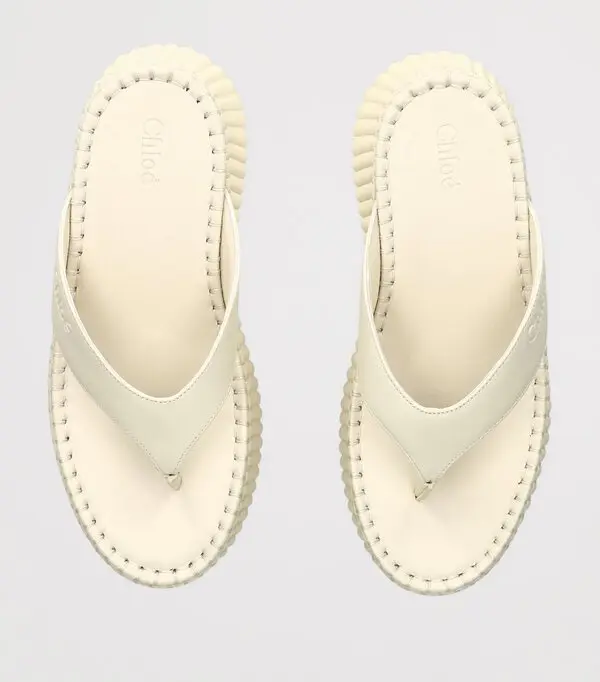Chloé Leather Platform Thong Sandals