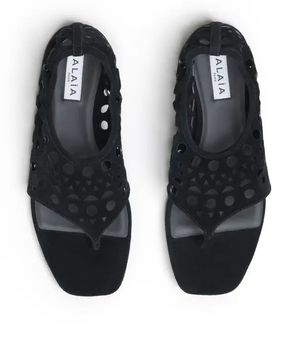Alaïa Vienne Suede Thong Sandals