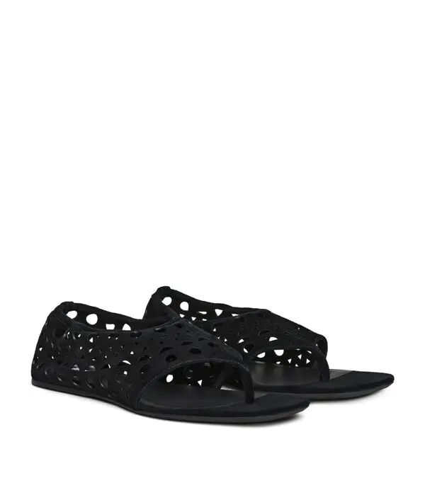 Alaïa Vienne Suede Thong Sandals