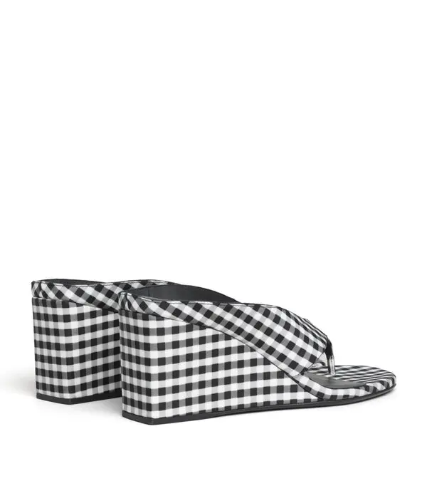 Alaïa Vichy Print Wedge Sandals
