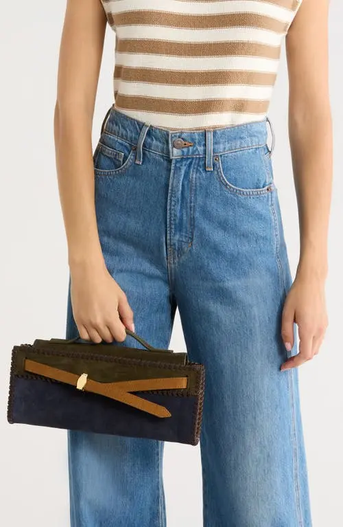 Veronica Beard Colorblock Suede Clutch