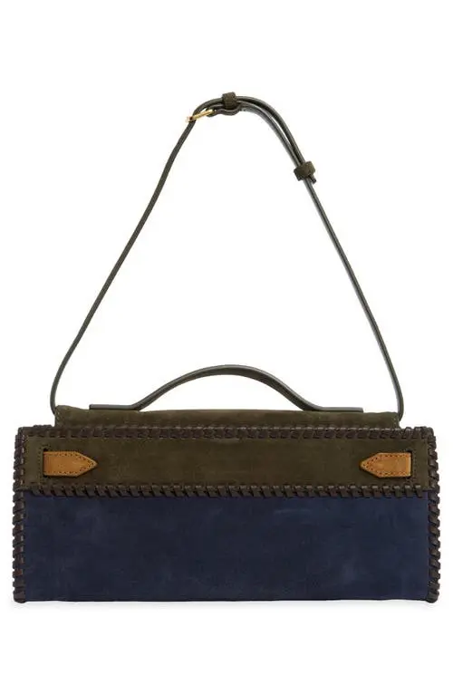Veronica Beard Colorblock Suede Clutch