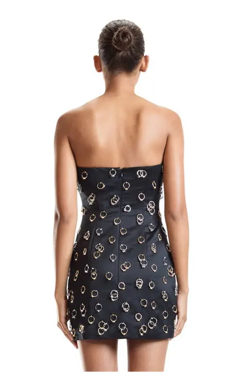 Cynthia Rowley Embellished Strapless Mini Dress - Black