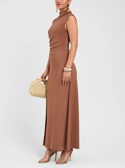 Rachel Rachel Roy Mock Neck Maxi Dress - Mocha Mousse