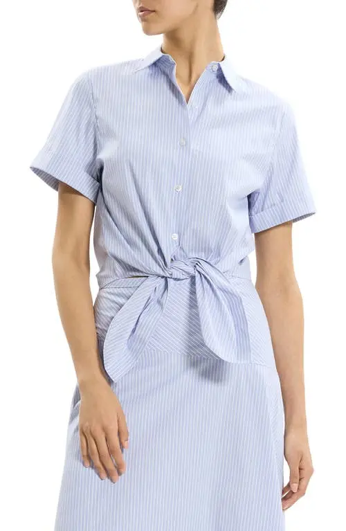 Theory Front Tie Button-up Shirt