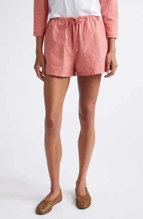 LESET Kyoto Cotton Drawstring Shorts - Carnation