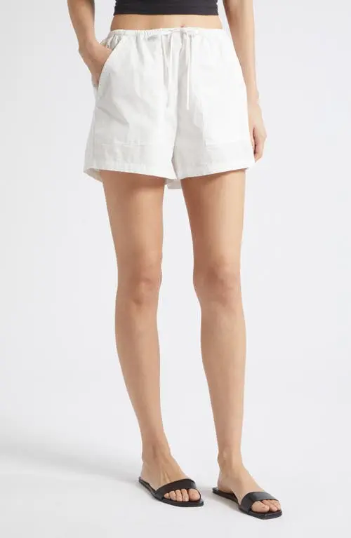 LESET Kyoto Patch Pocket Cotton Drawstring Shorts - Ice