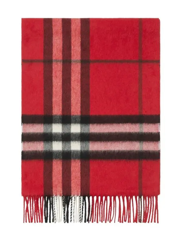 Burberry Giant Check Cashmere Scarf - Red