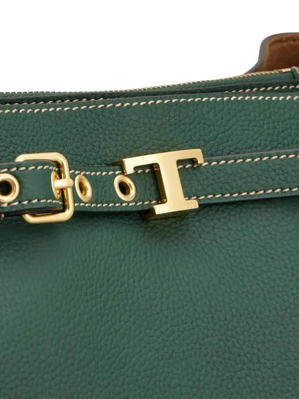 TOD'S Leather Mini Handbag With T-timeless Accessory - Green