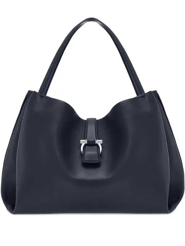 FERRAGAMO Softened Leather Large Tote Bag - Blue