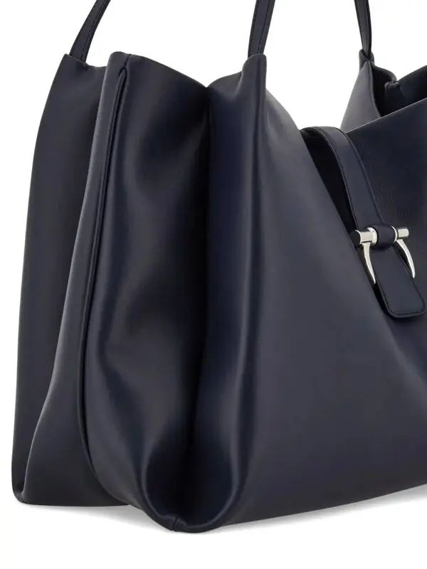 FERRAGAMO Softened Leather Large Tote Bag - Blue