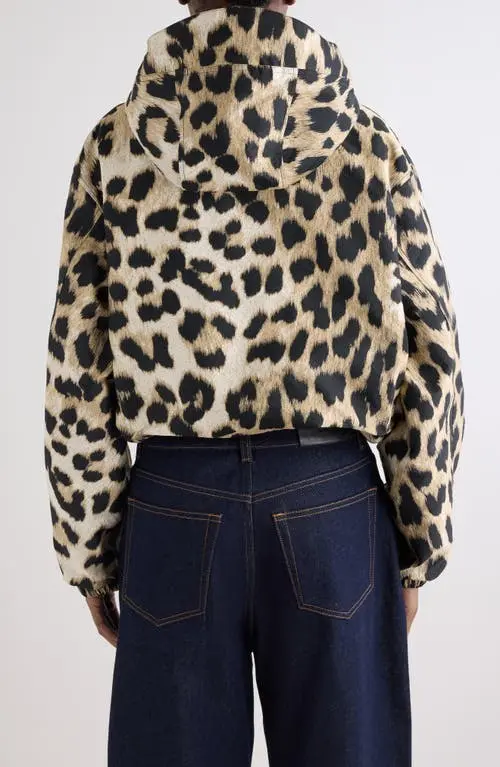 Givenchy Water Repellent Leopard Jacquard Hooded Windbreaker