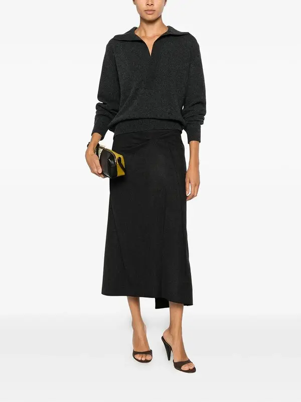 Victoria Beckham Genevieve Wool & Cashmere Blend Polo Collar Jumper