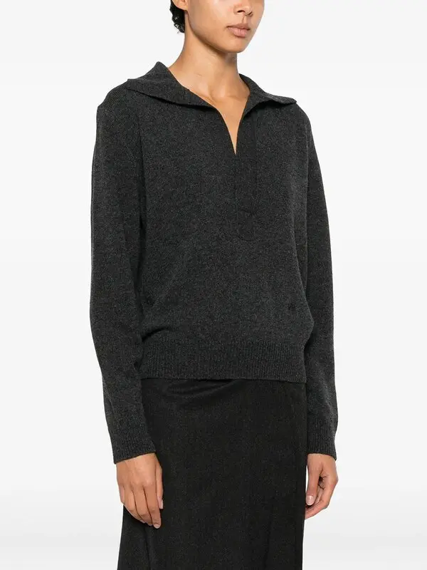 Victoria Beckham Genevieve Wool & Cashmere Blend Polo Collar Jumper