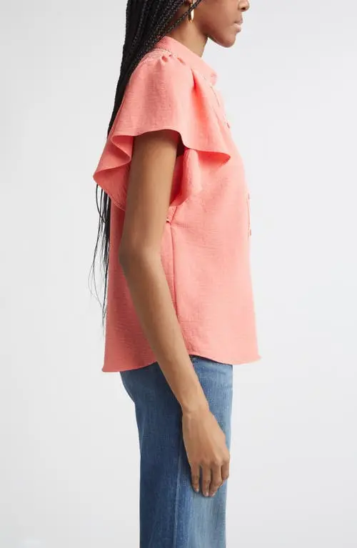 Ramy Brook Aurora Ruffle Sleeve Button Front Shirt