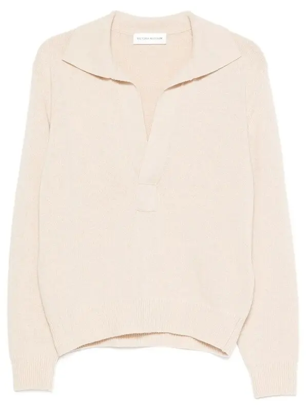 Victoria Beckham Genevieve Polo Collar Jumper - Multicolor