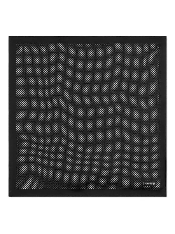 TOM FORD Dot-print Silk Pocket Square - Black