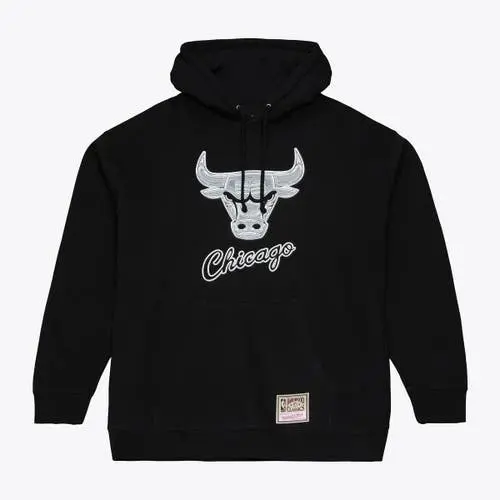 Mitchell & Ness Chicago Bulls Chrome Hoodie - Black