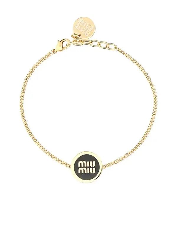 Miu Miu Enamel Logo Bracelet - Black
