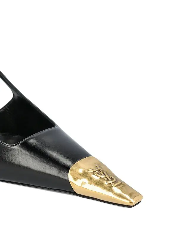 Saint Laurent Jeanne 75 Slingback Pumps In Smooth Leather