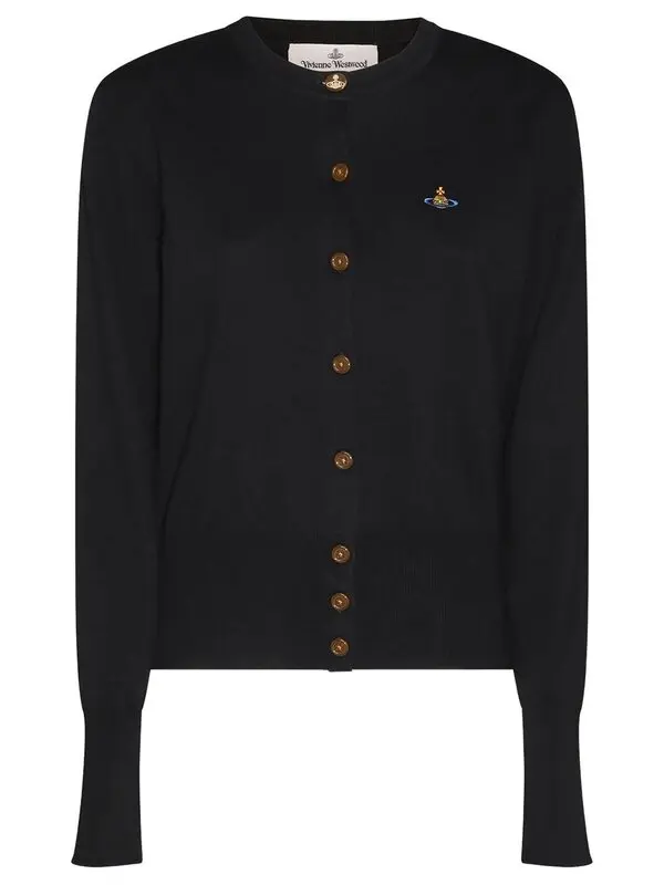 VIVIENNE WESTWOOD Bea Ribbed-knit Cardigan - Black