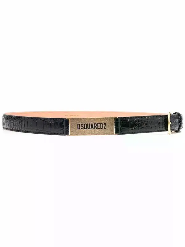 Dsquared2 Croc-effect Belt - Black