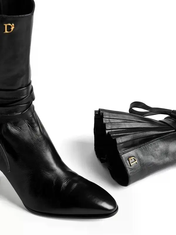 Dsquared2 Logo Plaque Leather Boots