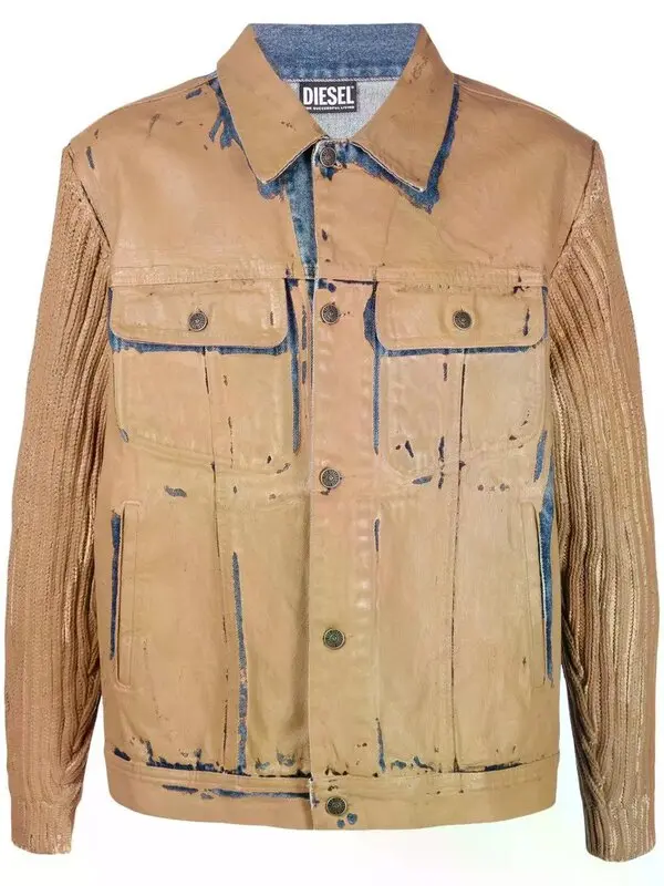 DIESEL® Panelled Denim Jacket - Neutrals