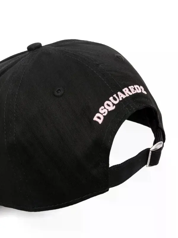 Dsquared2 Slogan-embroidered Cotton Baseball Cap - Black