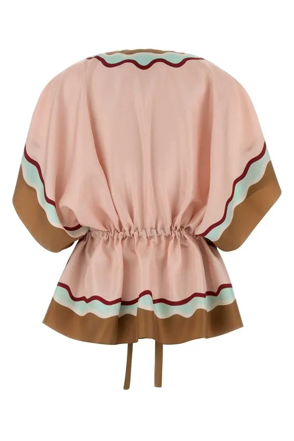 Fendi Printed Silk Poncho