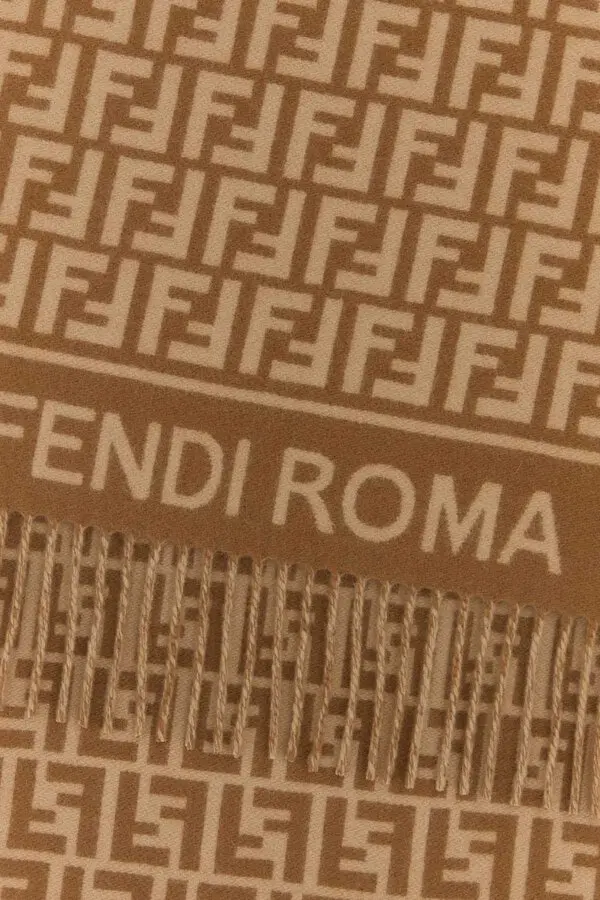 Fendi Embroidered Wool Blend Scarf