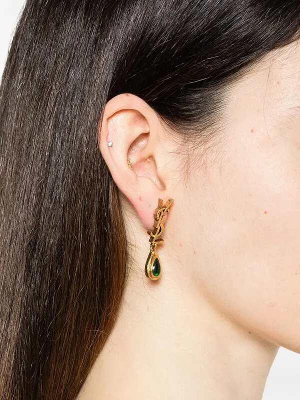 Saint Laurent Cassandre Cabochon Drop Earrings