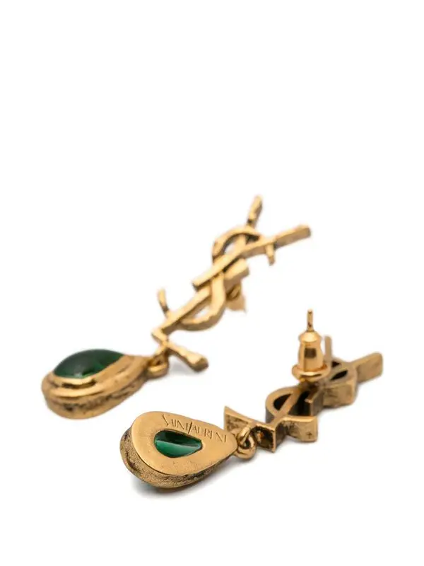 Saint Laurent Cassandre Cabochon Drop Earrings
