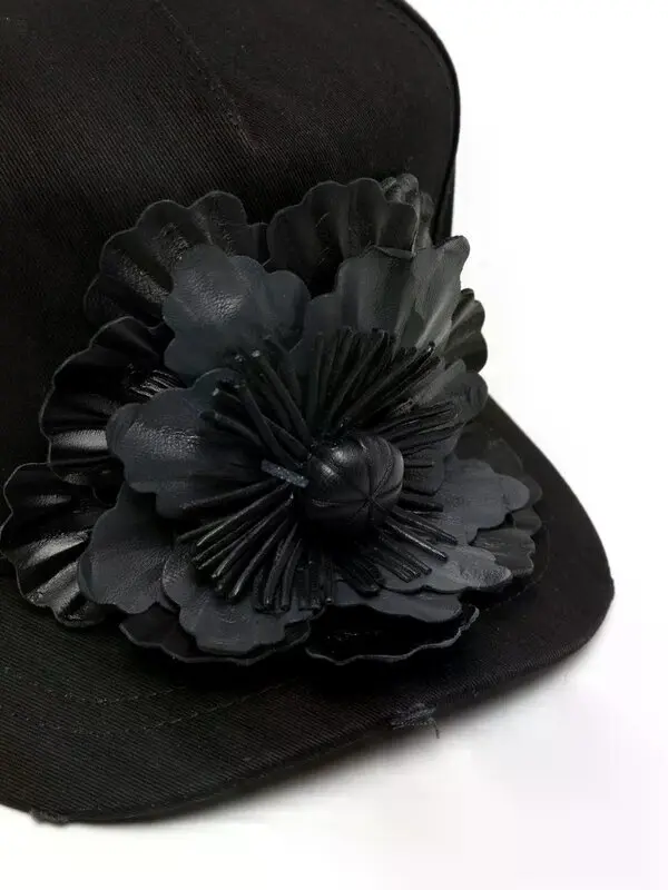 Dsquared2 Baseball Cap With Gothic Floral Appliqu - Black