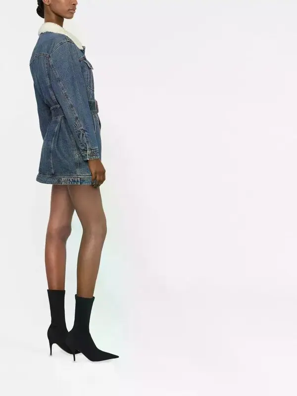 DIESEL® Belted Denim Long-sleeve Dress