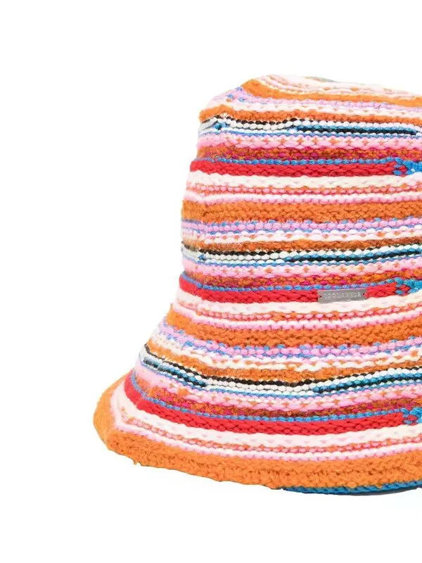 Dsquared2 Striped Knitted Hat - Orange