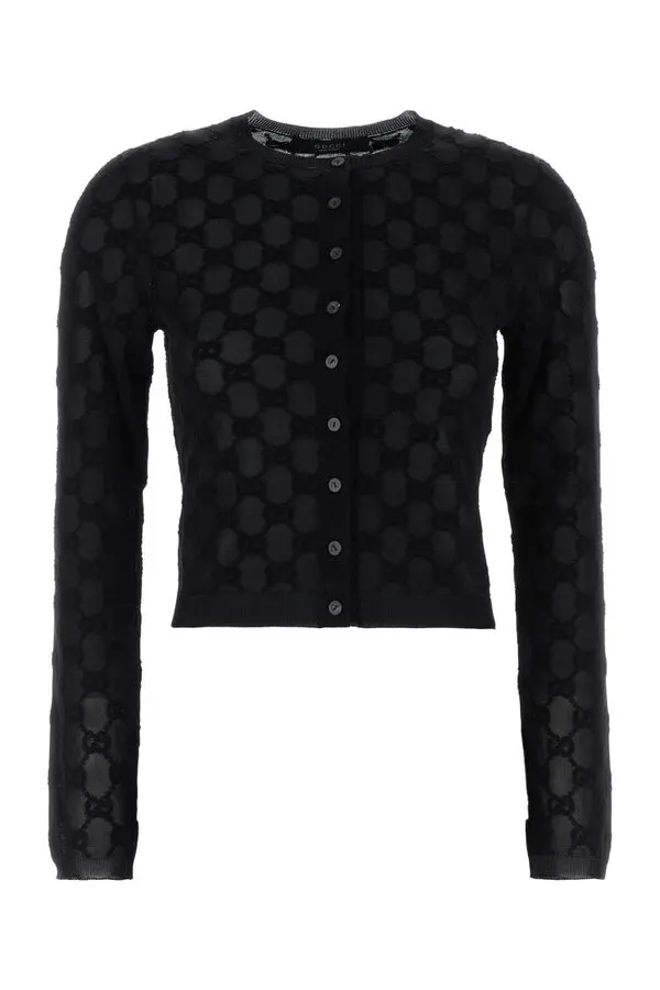 Gucci Viscose Blend Cardigan With Monogram Pattern