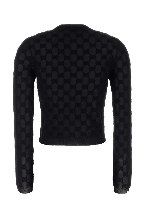 Gucci Viscose Blend Cardigan With Monogram Pattern