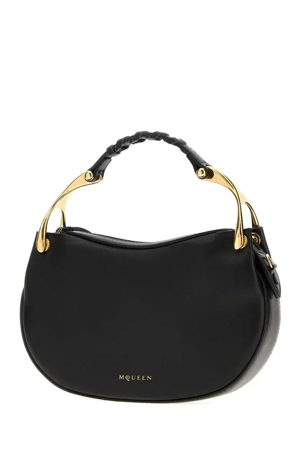 Alexander McQueen Leather Mini Wishbone Handbag - Black
