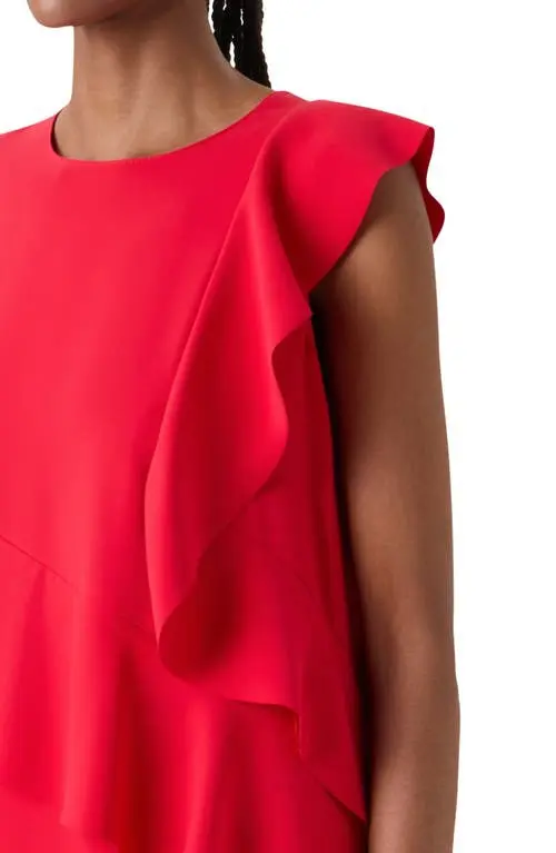 Akris Laser-cut Ruffle Column Gown