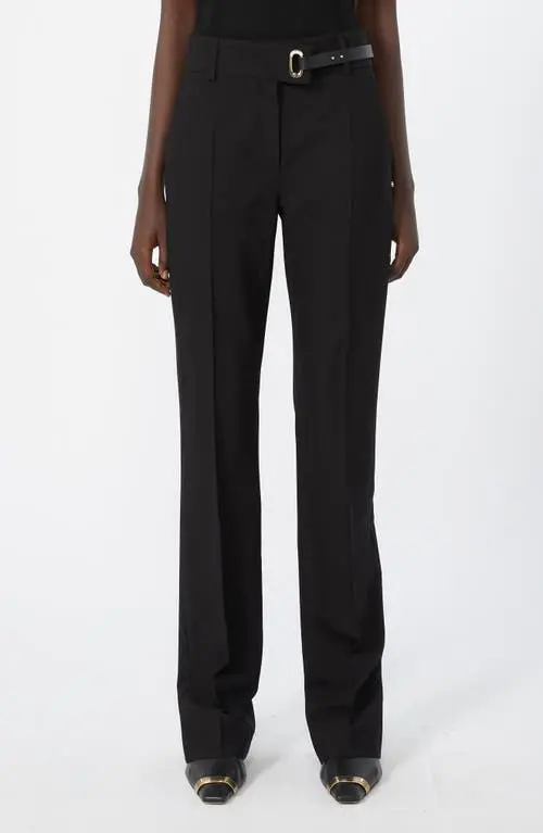 Sportmax Zip Cuff Stretch Twill Straight Leg Pants - Black