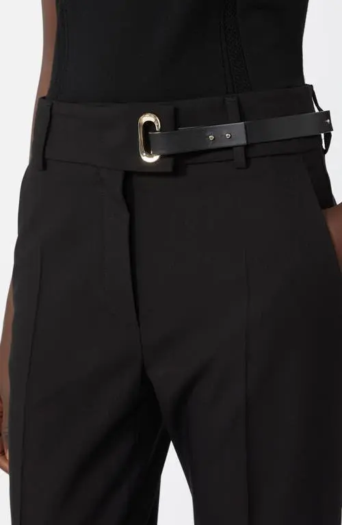 Sportmax Zip Cuff Stretch Twill Straight Leg Pants