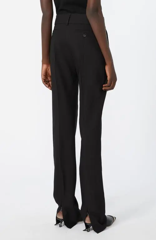 Sportmax Zip Cuff Stretch Twill Straight Leg Pants