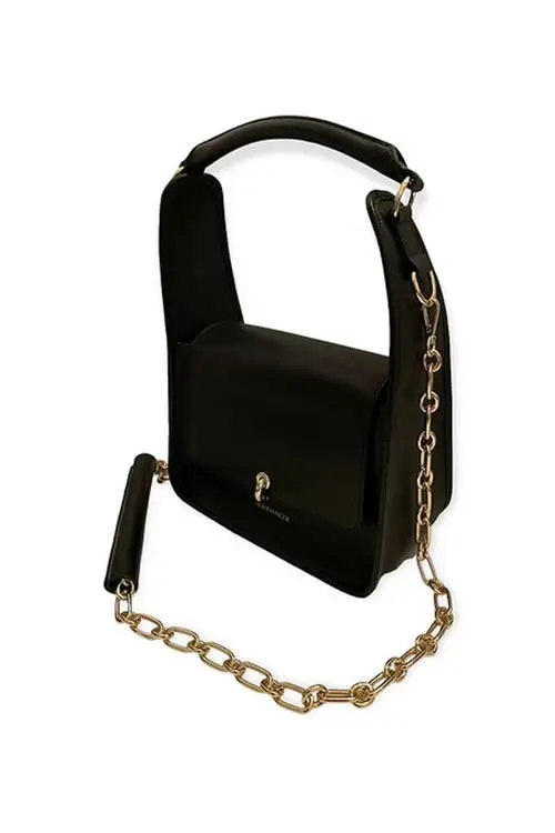 JAUSHINA NICOLE Leather Shoulder Bag With Chain Strap