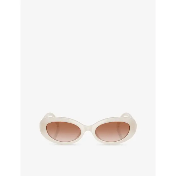 Dolce & Gabbana Dg4537 Oval-frame Acetate Sunglasses - White