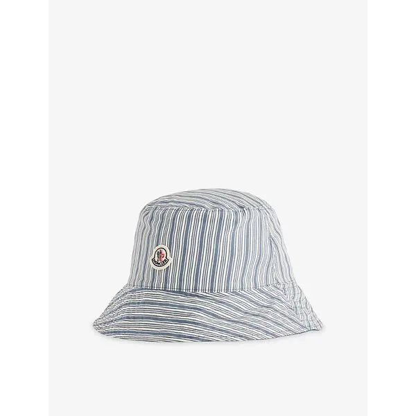 Moncler Striped Branded Cotton Bucket Hat